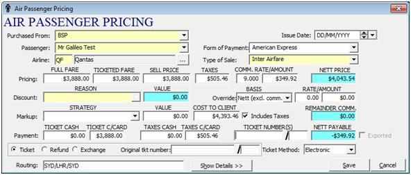 New air booking: credit card details to airline | Travelog